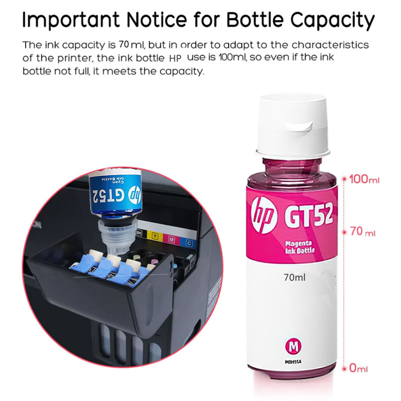 HP GT53 / GT52 Ink Compatible HP Printer GT5810 / GT5820/Tank 315/415 ...