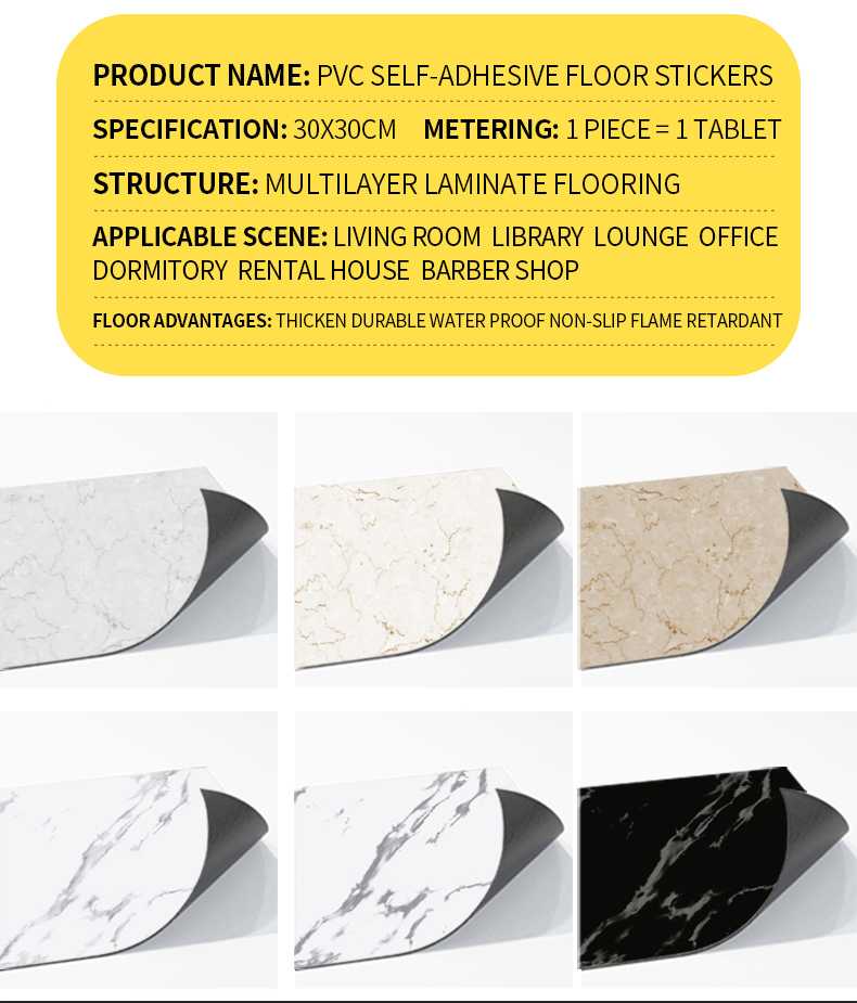 50PCS PVC Vinyl Flooring Planks Floor Sticker Self Adhesive tiles Carpet Mat for home marble ...