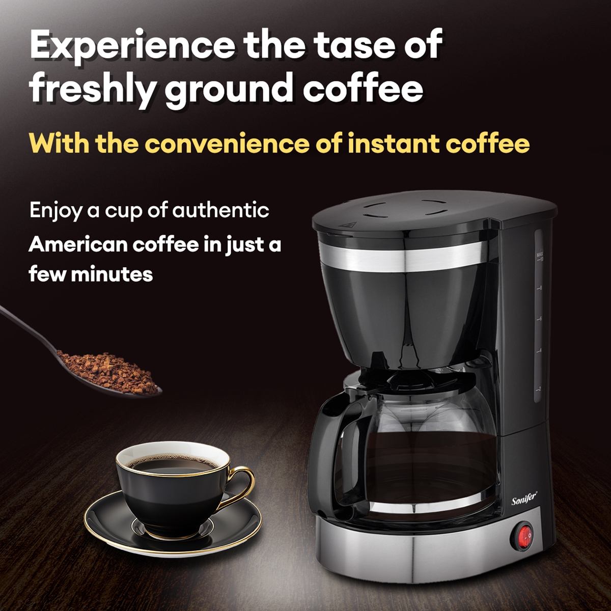 Sonifer 10-Cup Coffee Maker Drip Coffeemaker Coffee Pot Brewer Machine ...