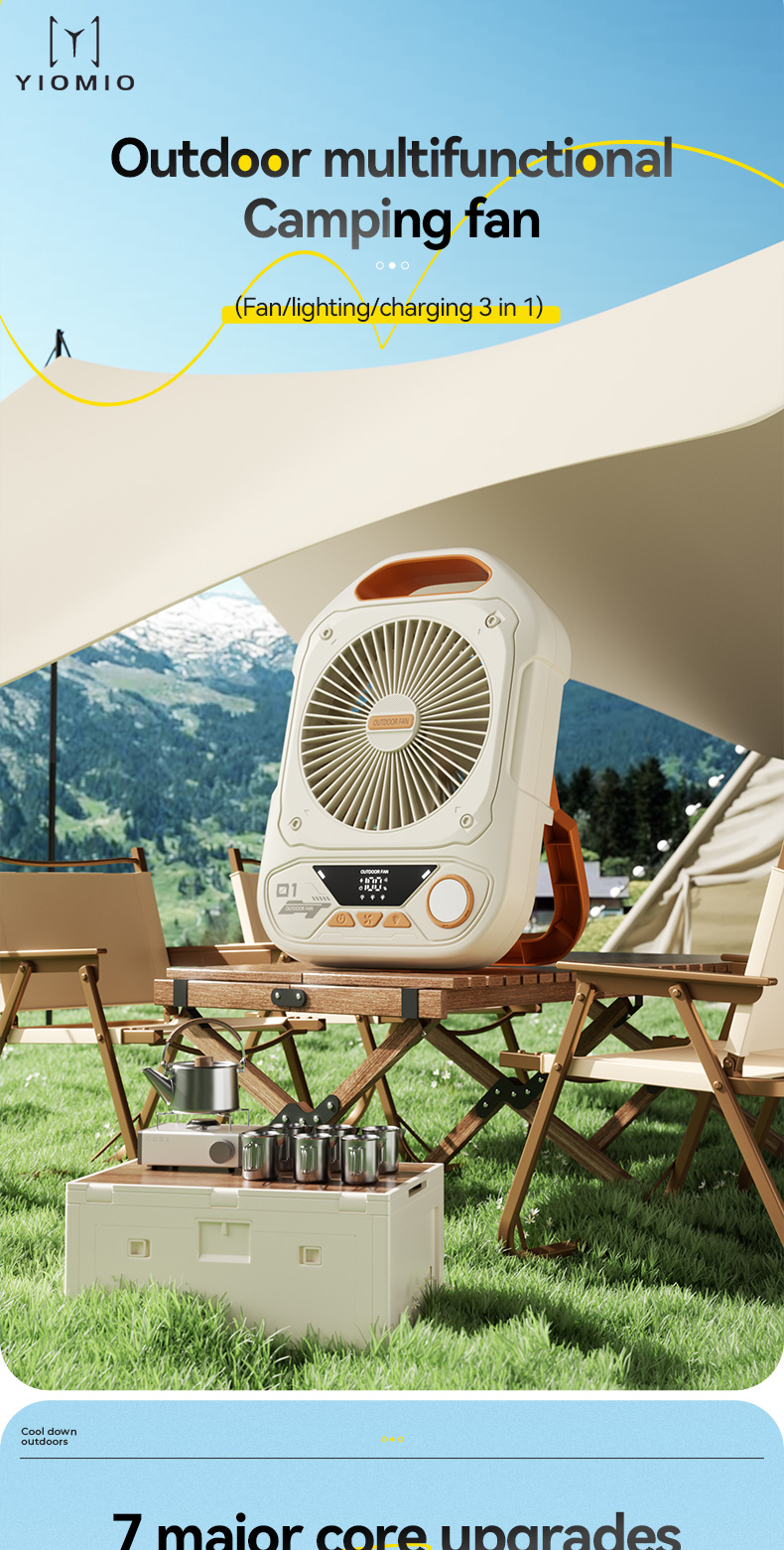 YIOMIO 30000mAh Rechargeable Handheld Mini Fan with LED Lights 100 ...