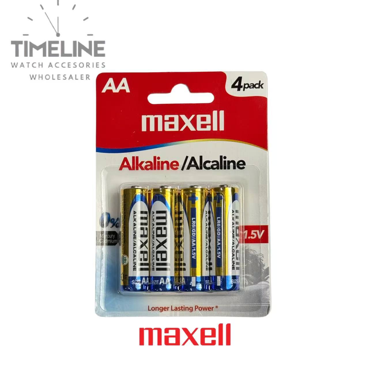 4pack AA LR6 (GD) Alkaline Maxell Original Battery Longer Lasting Power ...