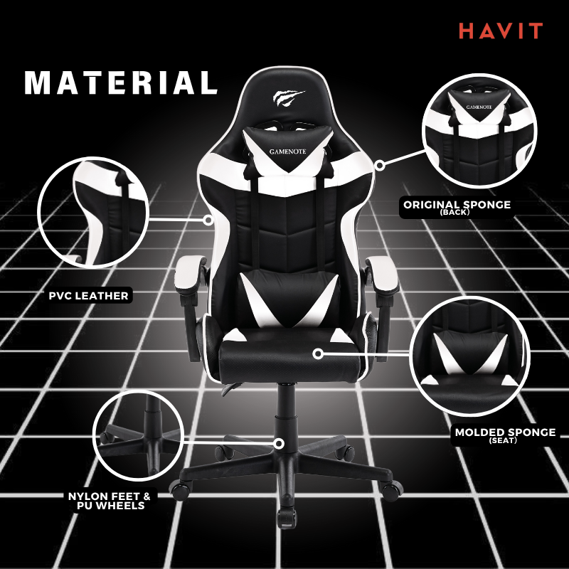 Havit Arcana GC933 || Gaming Chair || Black, White, Green, Yellow, Blue ...