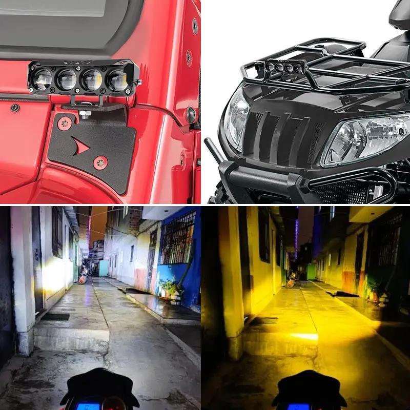 Laser Shooting Light 4 Eyes Motorcycle Spotlights 12-80V Long Range Car ...