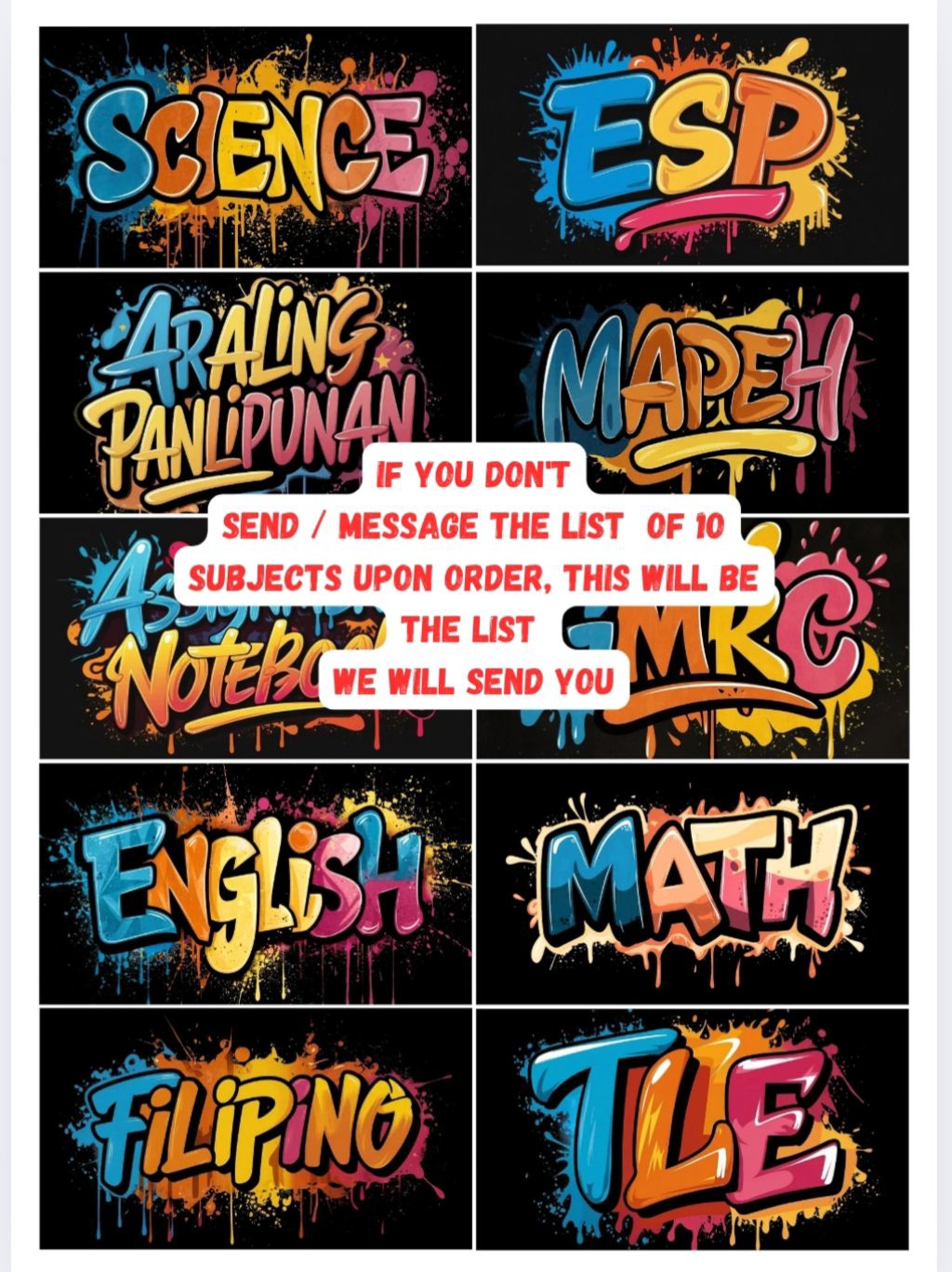 10 PCS GRAFFITI SUBJECT STICKER NOTEBOOK | Shopee Philippines