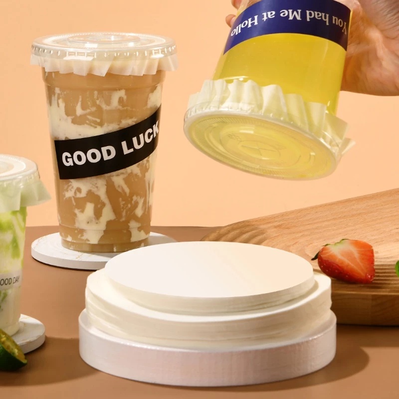 500pcs Leak-Proof Paper Round Coffee Milk Tea Drink Anti-Leak Paper ...