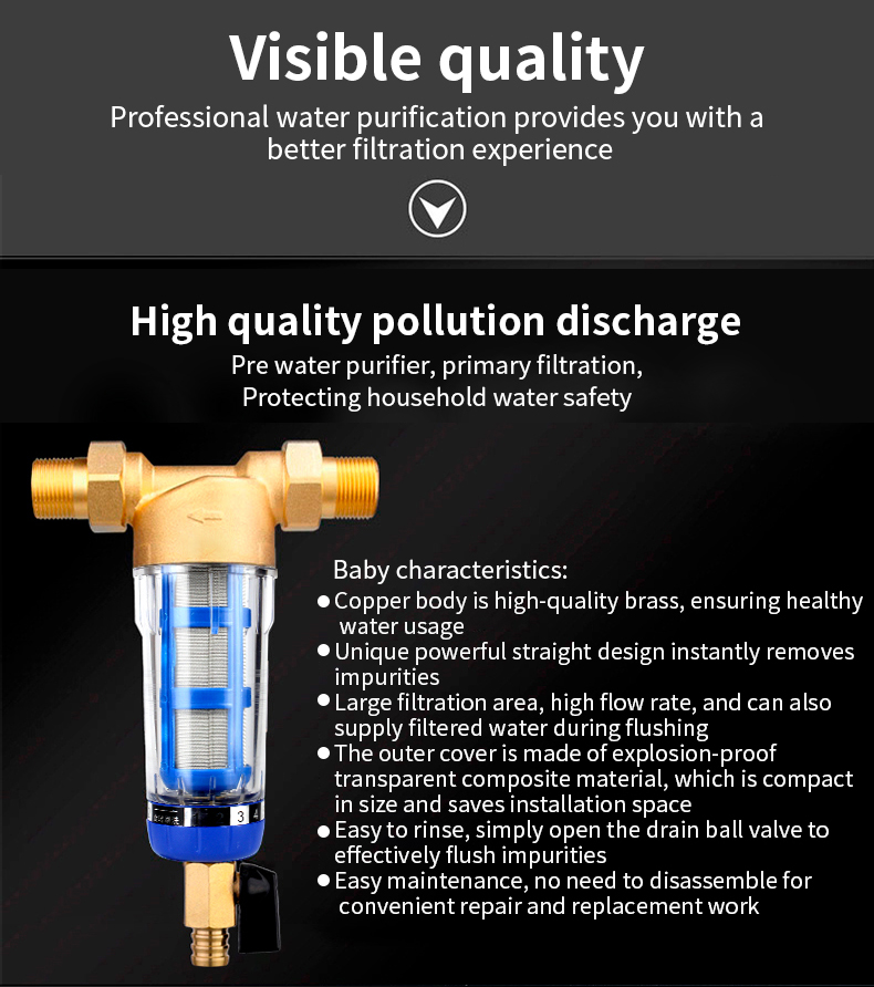 Brass 40 Micron Filtration Reusable Spin-down Pre-Sediment Water Pre ...
