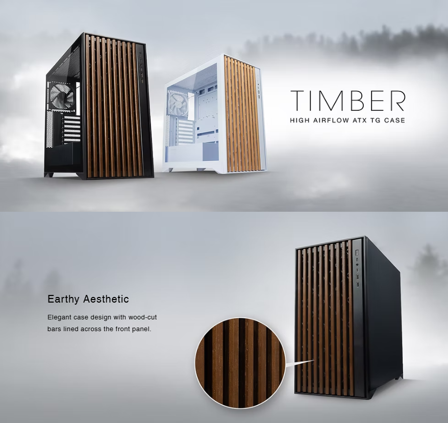 Tecware Timber High Airflow ATX TG Case w/ 4X120mm Fan | Black and ...