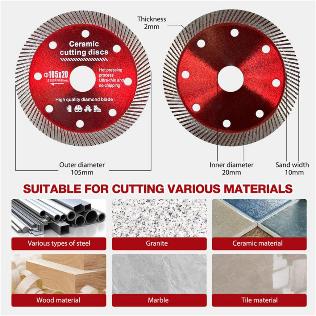 105mm 4 Inch Super Thin Diamond Cutting Disc For Stone Porcelain Tile ...