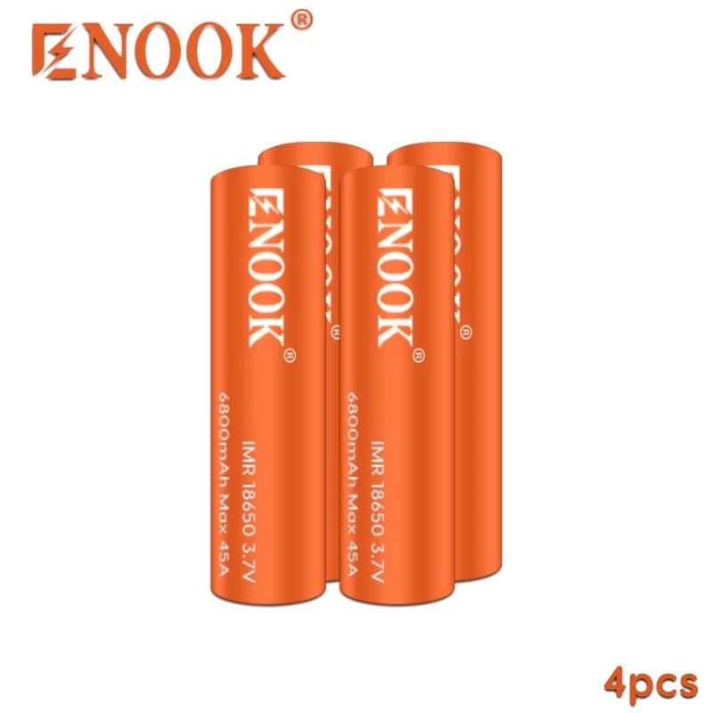 Authentic Enook lithium battery 18650 6800mAh 3.7v 45A Rechargeable ...