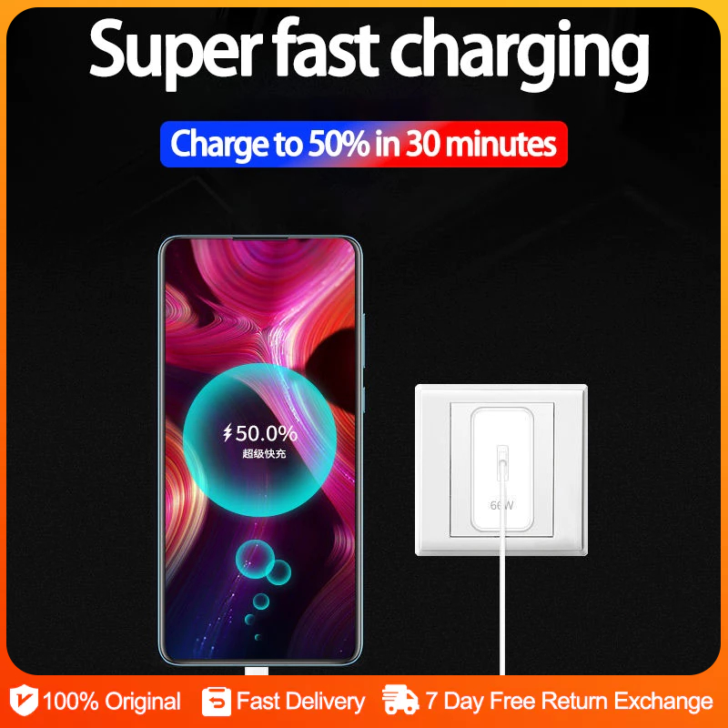 120W 66W Fast Charge 6A Charger Fast Charge Type C Micro USB for Android Fast Charge Adapter ...