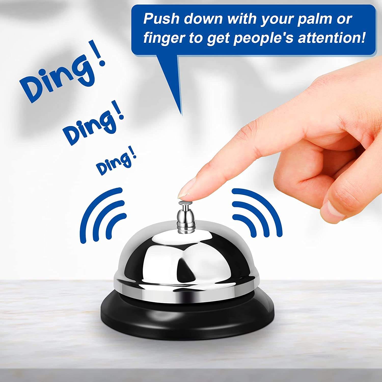 Call Bell Stainless Steel Durable Metal Reception Desk Bells Customer ...