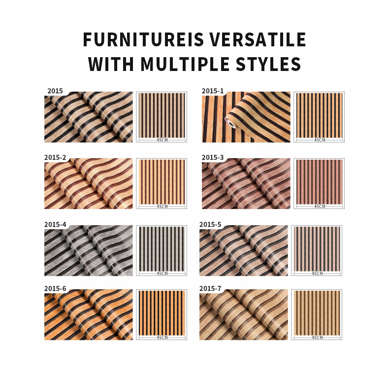45cm*3m Wallpaper Self-adhesive Waterproof Stripe Wood Grain Home ...