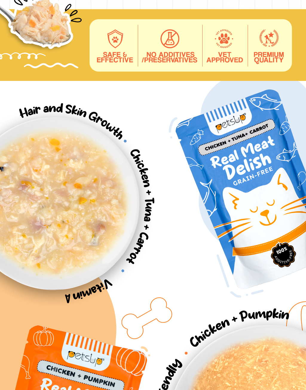 Petsup Cat Wet Food Real Meat Delish 85g - Chicken Salmon Tuna Carrot ...
