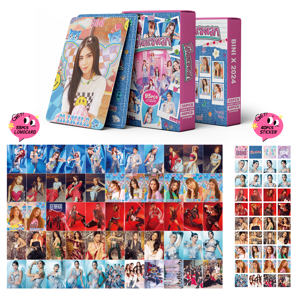 Jollibini Bini Photocards 55/92Pcs/Box Lomo Card Bini Holographic Card ...