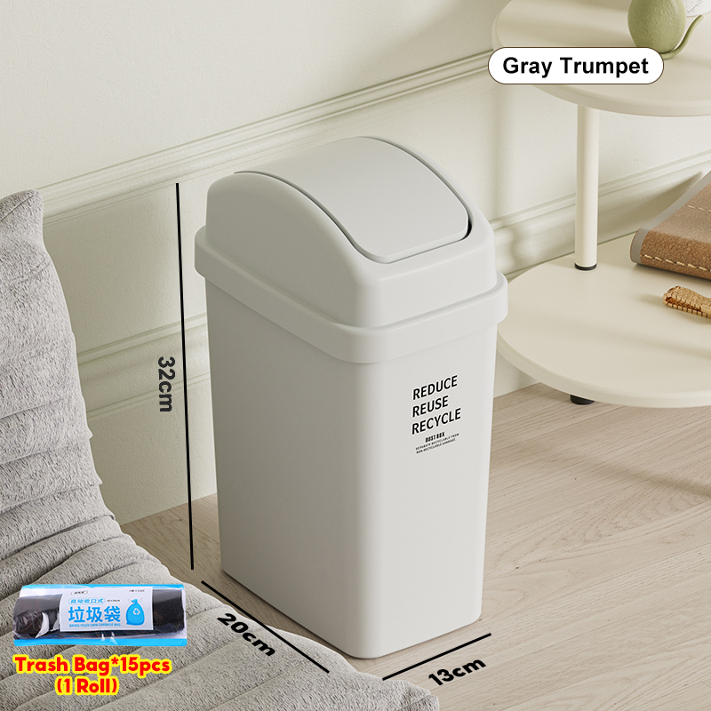 CHIT 6/12L Shake Lid Trash Can Plastic Basurahan With Cover Heavy Duty ...