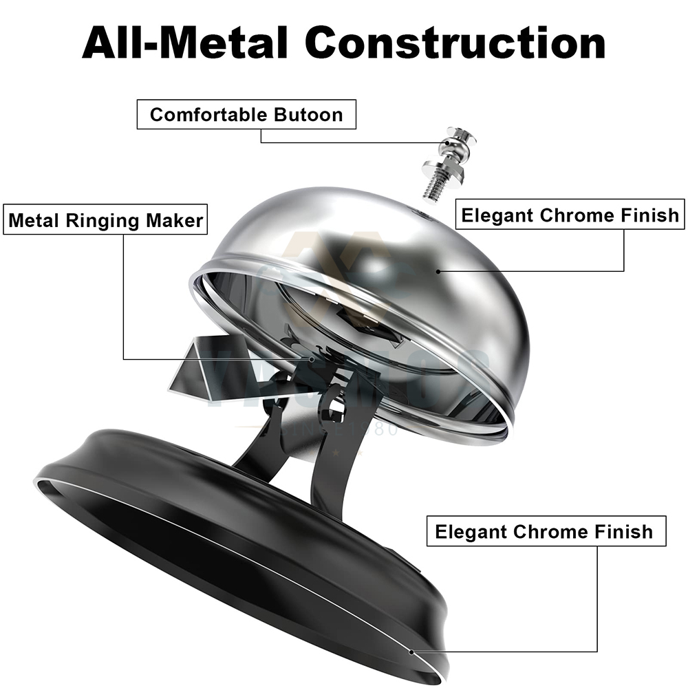 Stainless Steel Service Bell Call Bell for Hotels, Schools, Restaurants ...