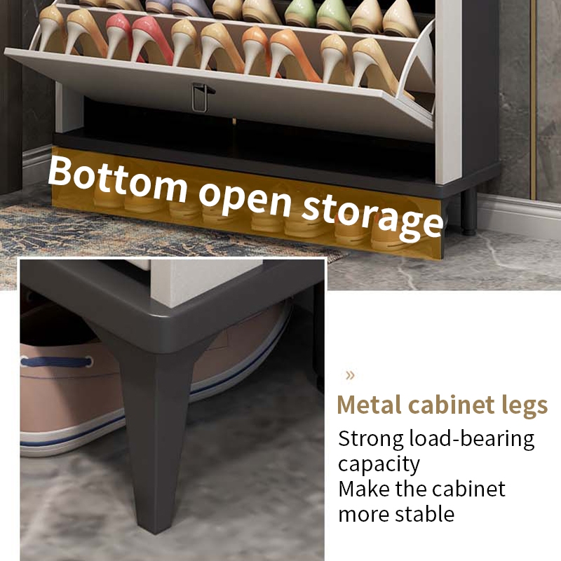 Shoe Rack Organizer Wooden Flip Shoe Cabinet Shoe Storage Box Ultra ...