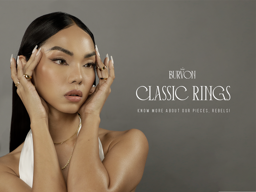 Burvon The Classic Collection Rings (Minimal, Statement & Chunky ...