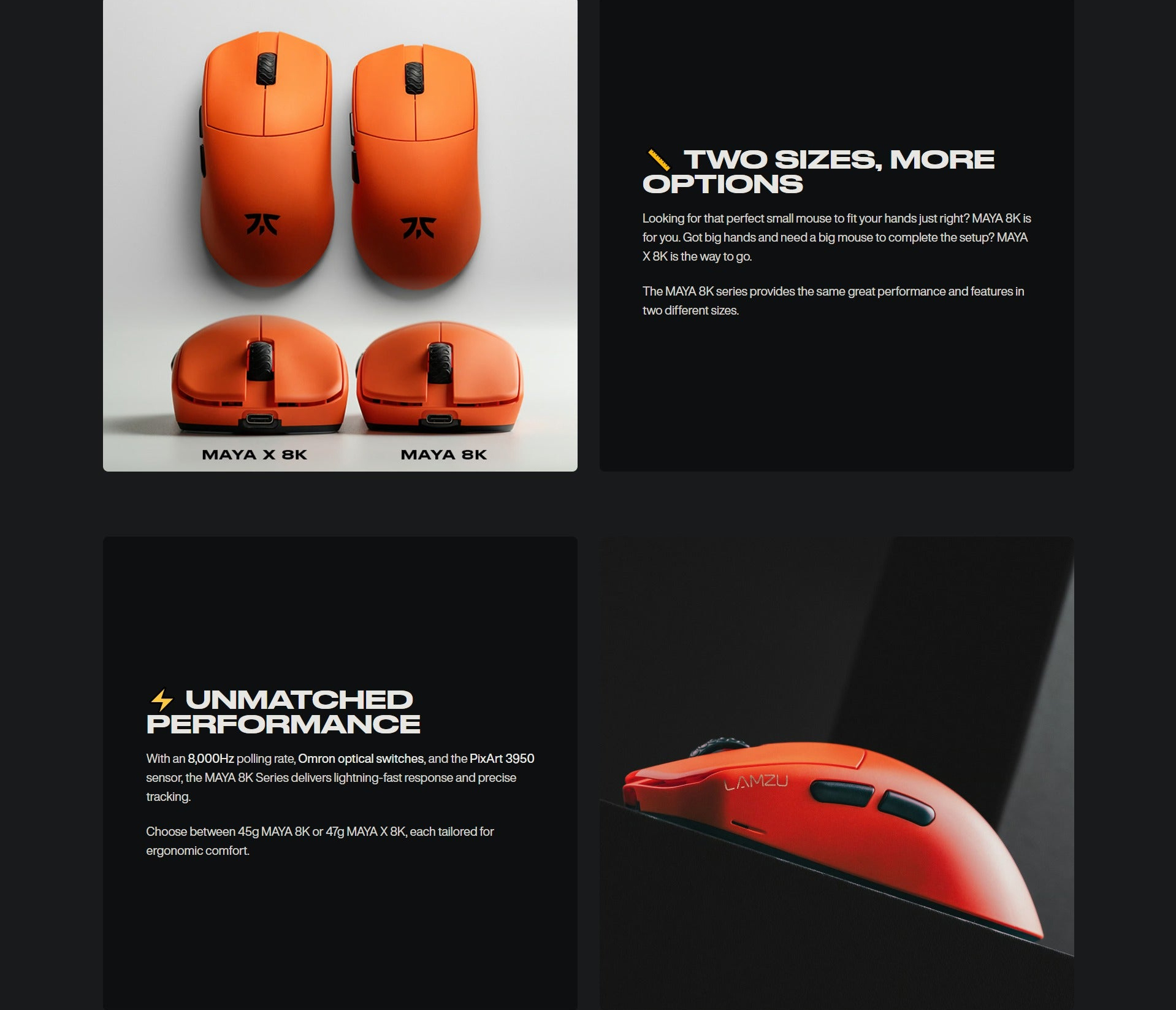 Fnatic x Lamzu MAYA 8K Wireless Gaming Mouse Fnatic Special Edition ...