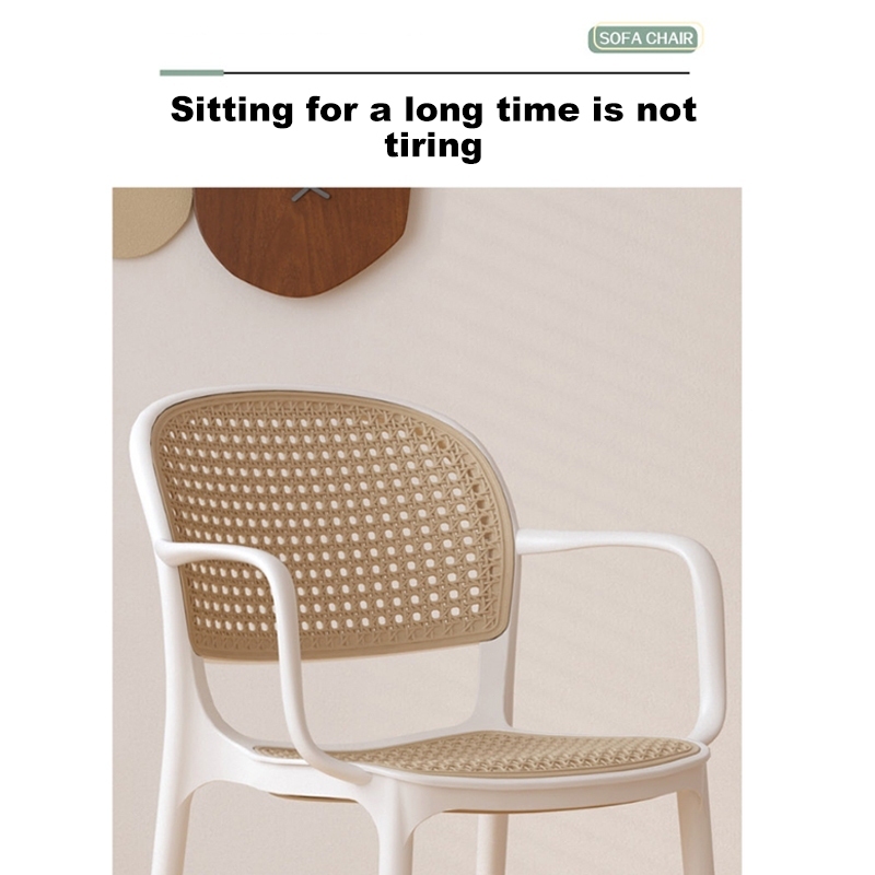 Rattan Solihiya Chair with Armrests Dining Chair Outdoor Leisure Chair ...