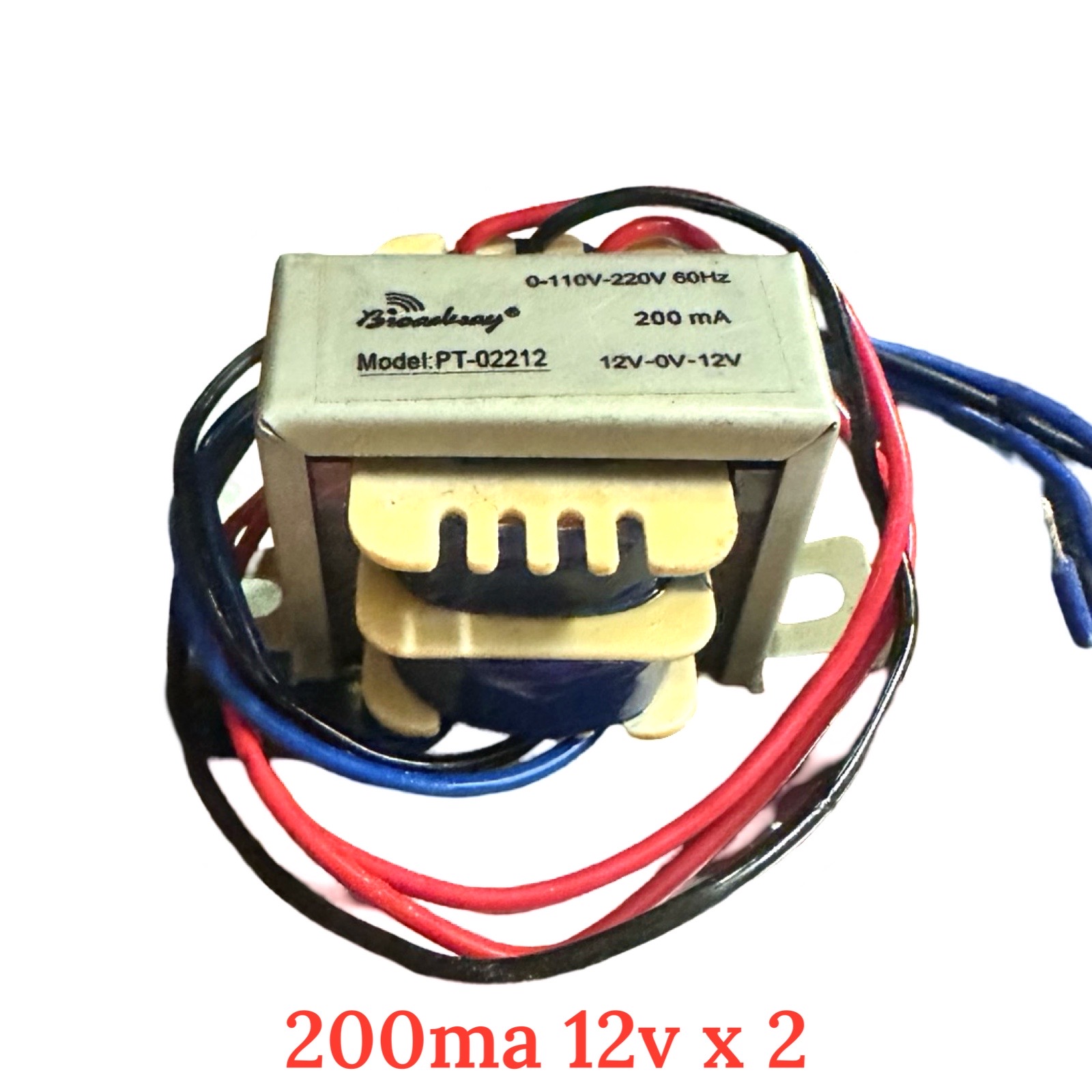 Broadway 200ma 220v to 12v transformer / 200MA 12v X 2 Center Tap ...