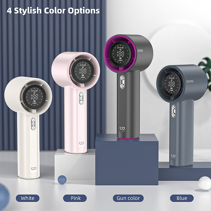 GOOJODOQ 4000 mAh Turbo Jet Mini Fan Rechargeable Handheld Portable ...