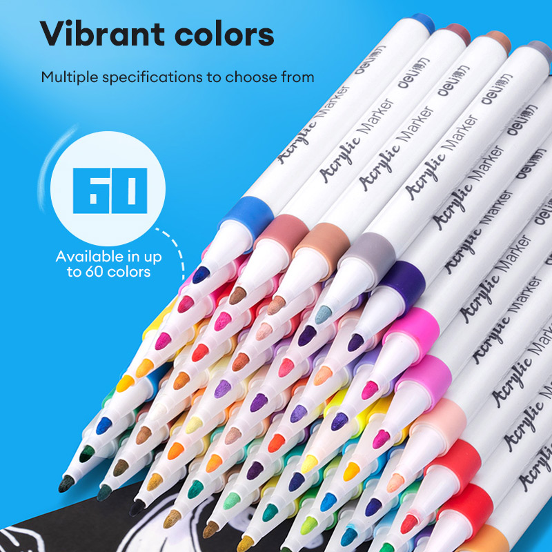 Deli 24/36/48/60 Colors PP Boxed Fine Round Rod Acrylic Marker Pen ...
