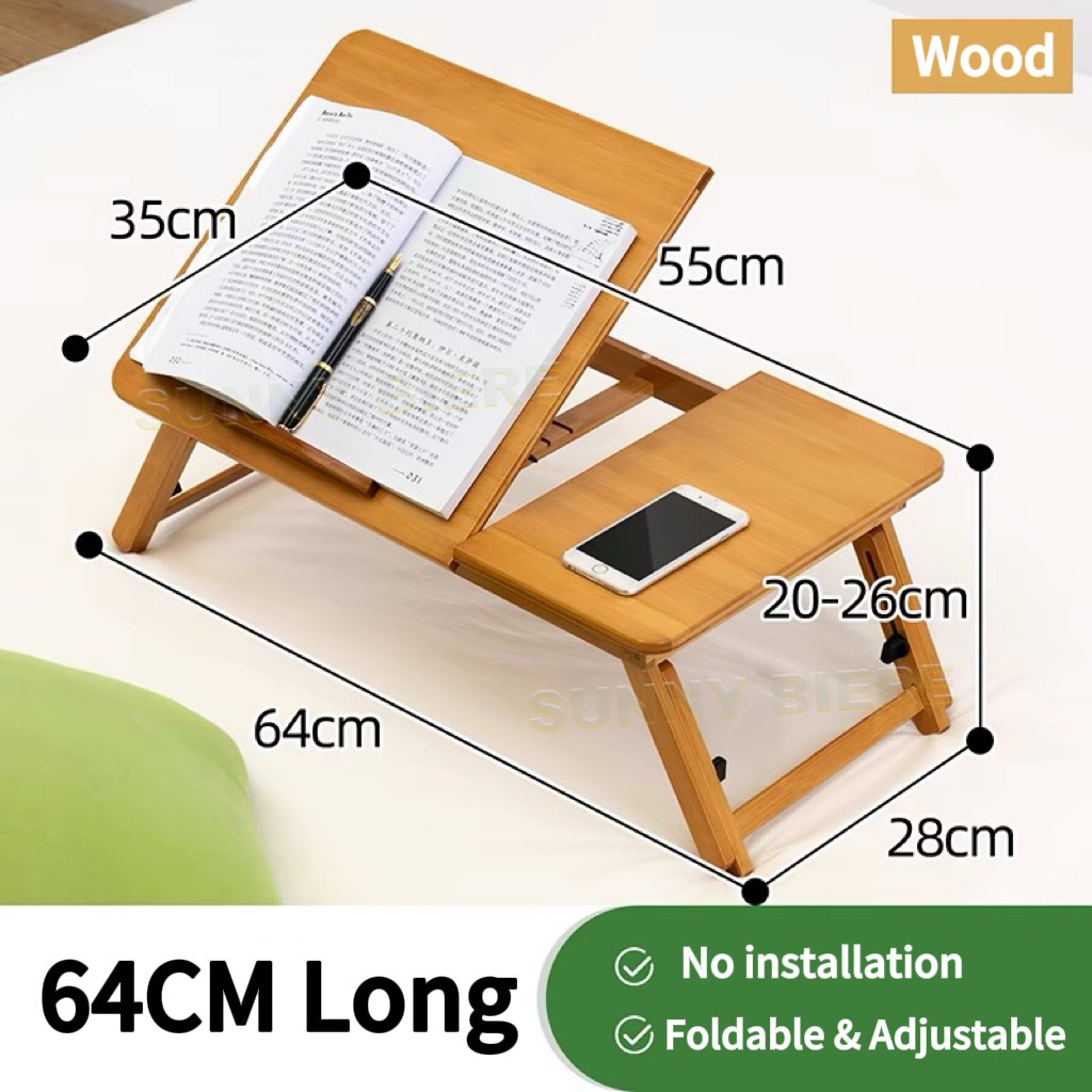 SUNNYBIERE Laptop Table Bed Table Foldable Japanese Table Floor Laptop ...