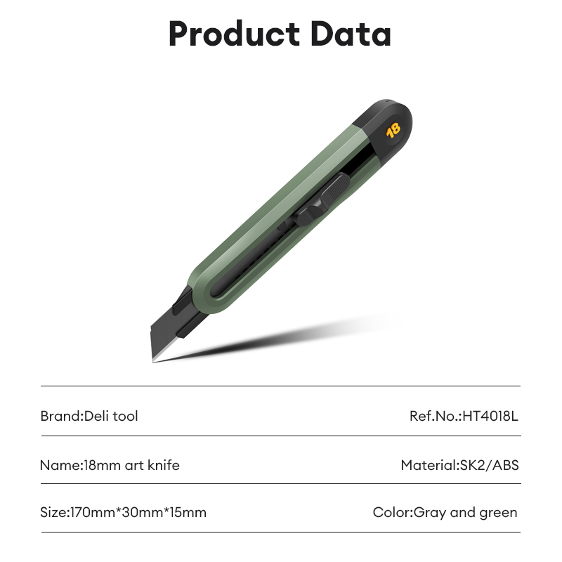 Deli Tool 9mm/18mm Utility Cutter Knife Blade Retractable Portable Knife | Shopee Philippines