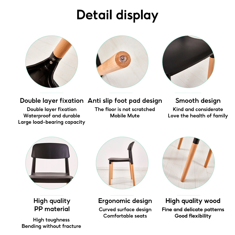 Nordic Chair Plastic Chair For Study Table Dining Chair Stackable Home ...