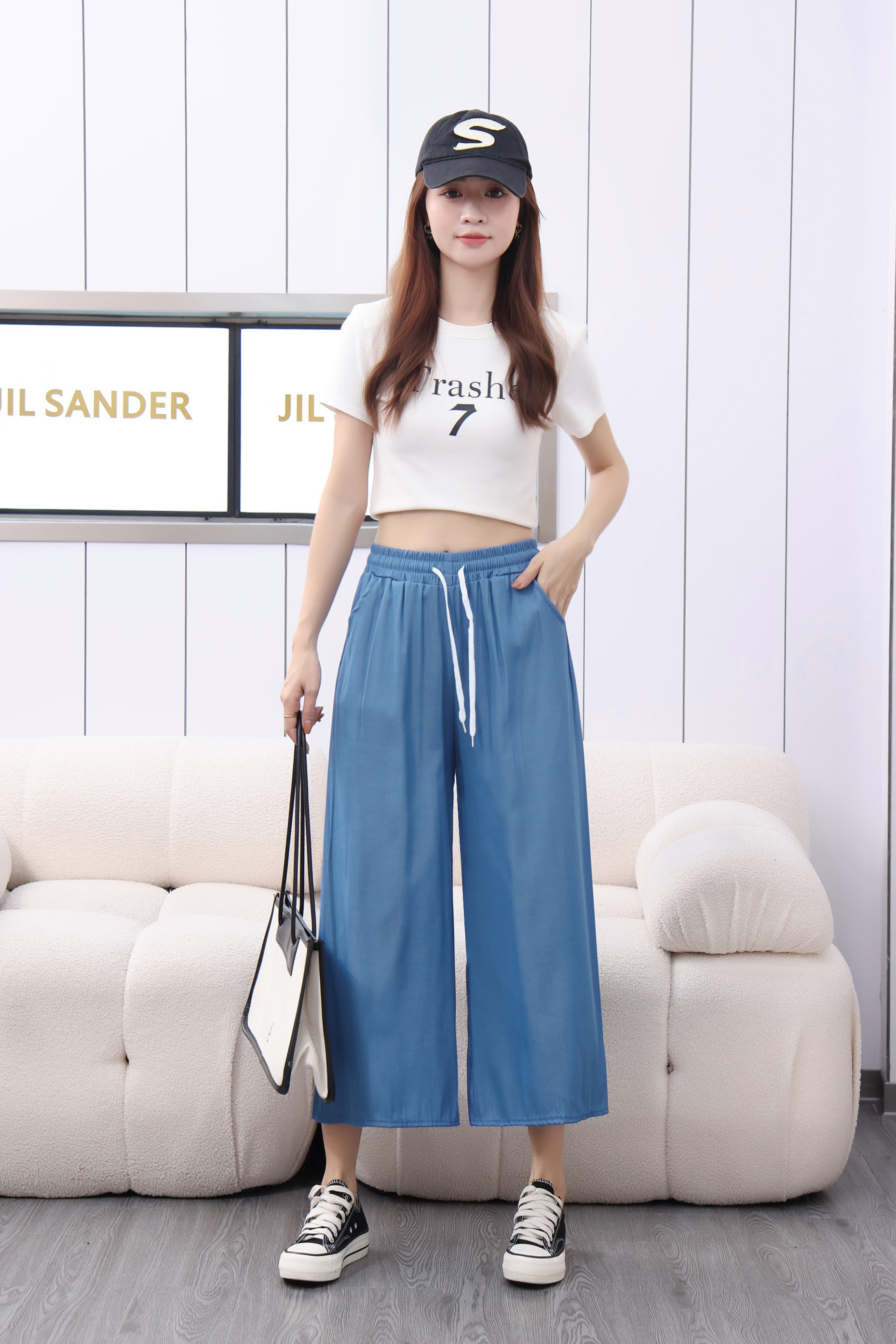 ladies soft Denim Square Pants cullotes(25-32) | Shopee Philippines