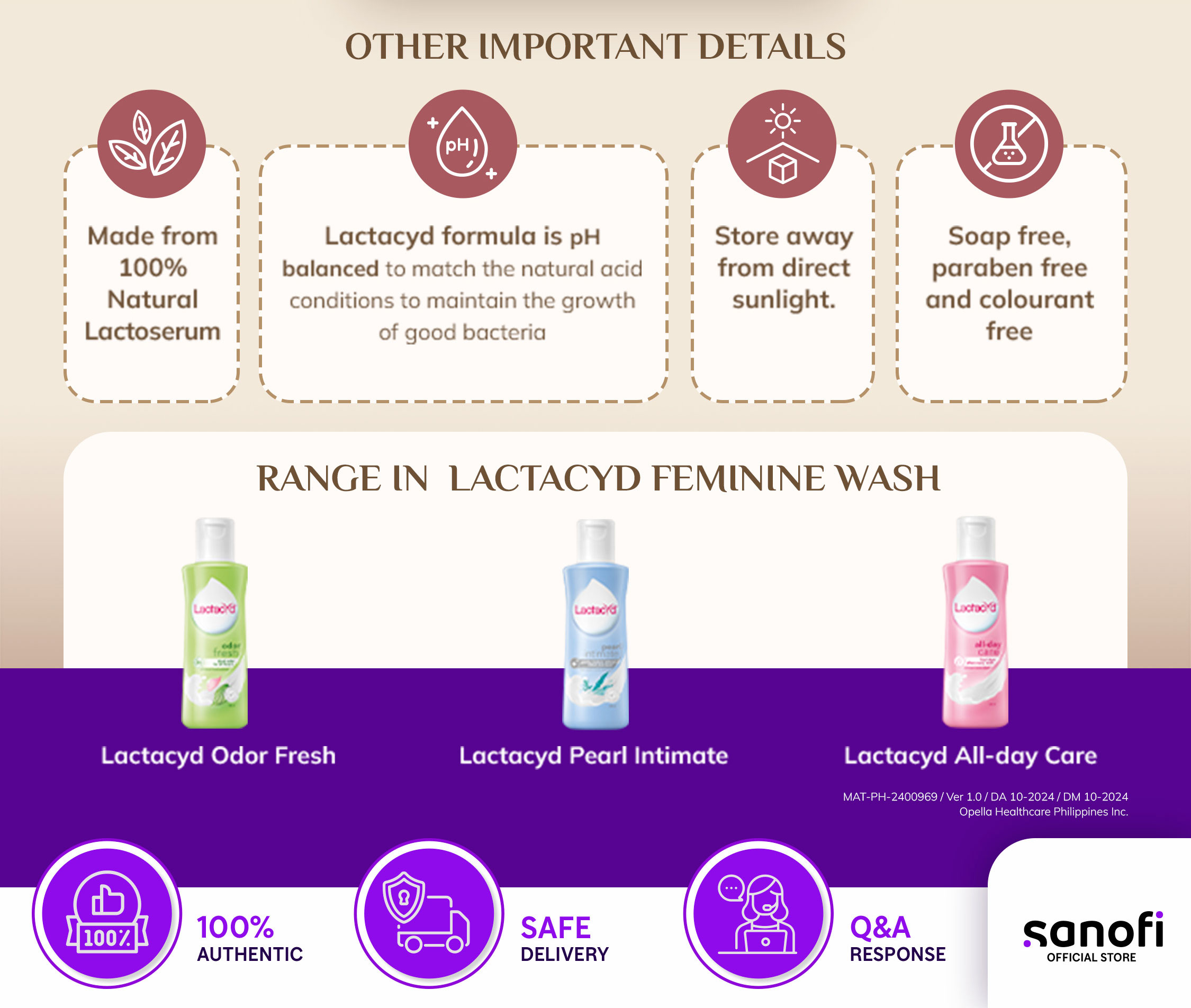 Lactacyd Pro Sensitive Feminine Wash Cleanser Soothing Gentle Balancing ...