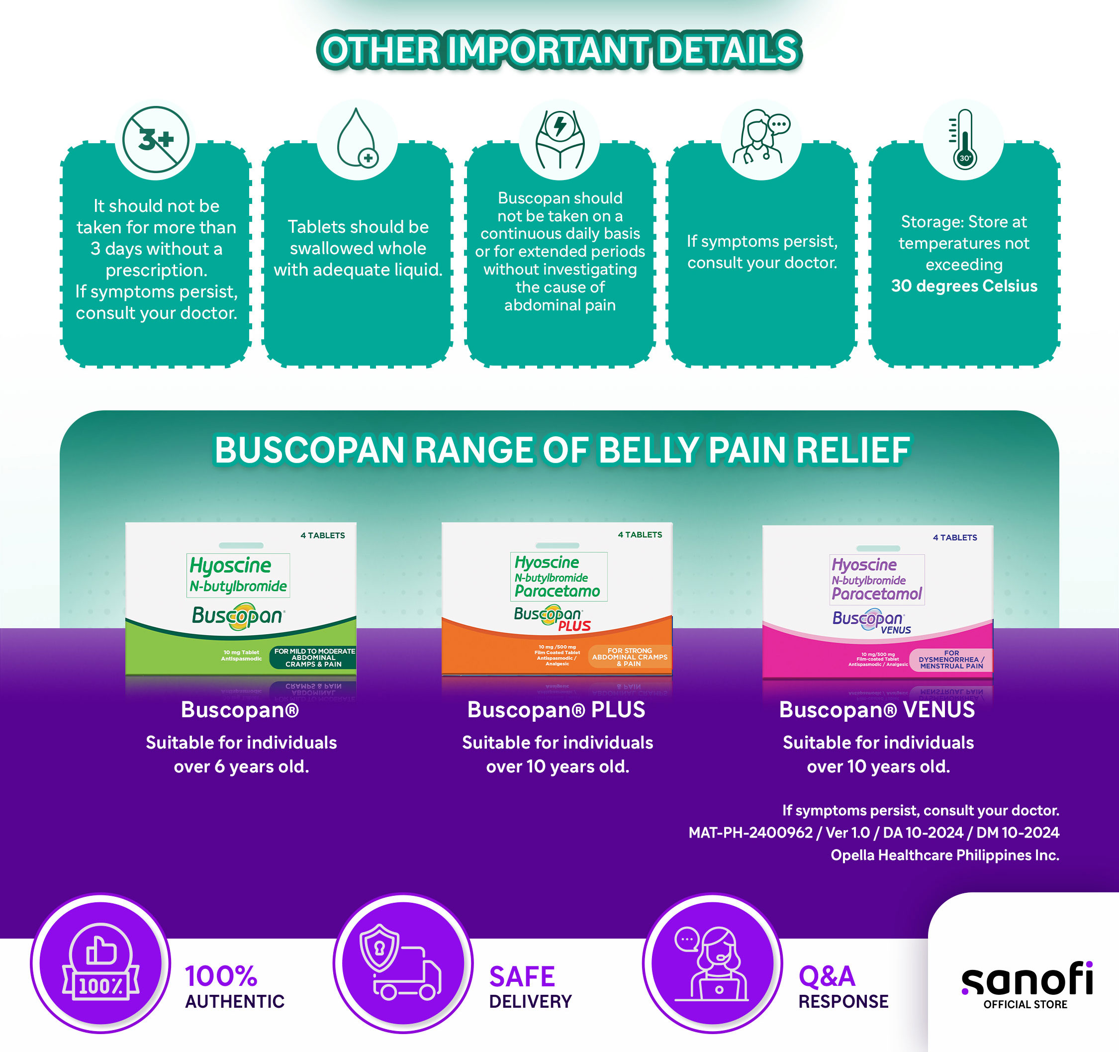 Buscopan Venus Relief Menstrual Period Cramps, Reduces Pain ...