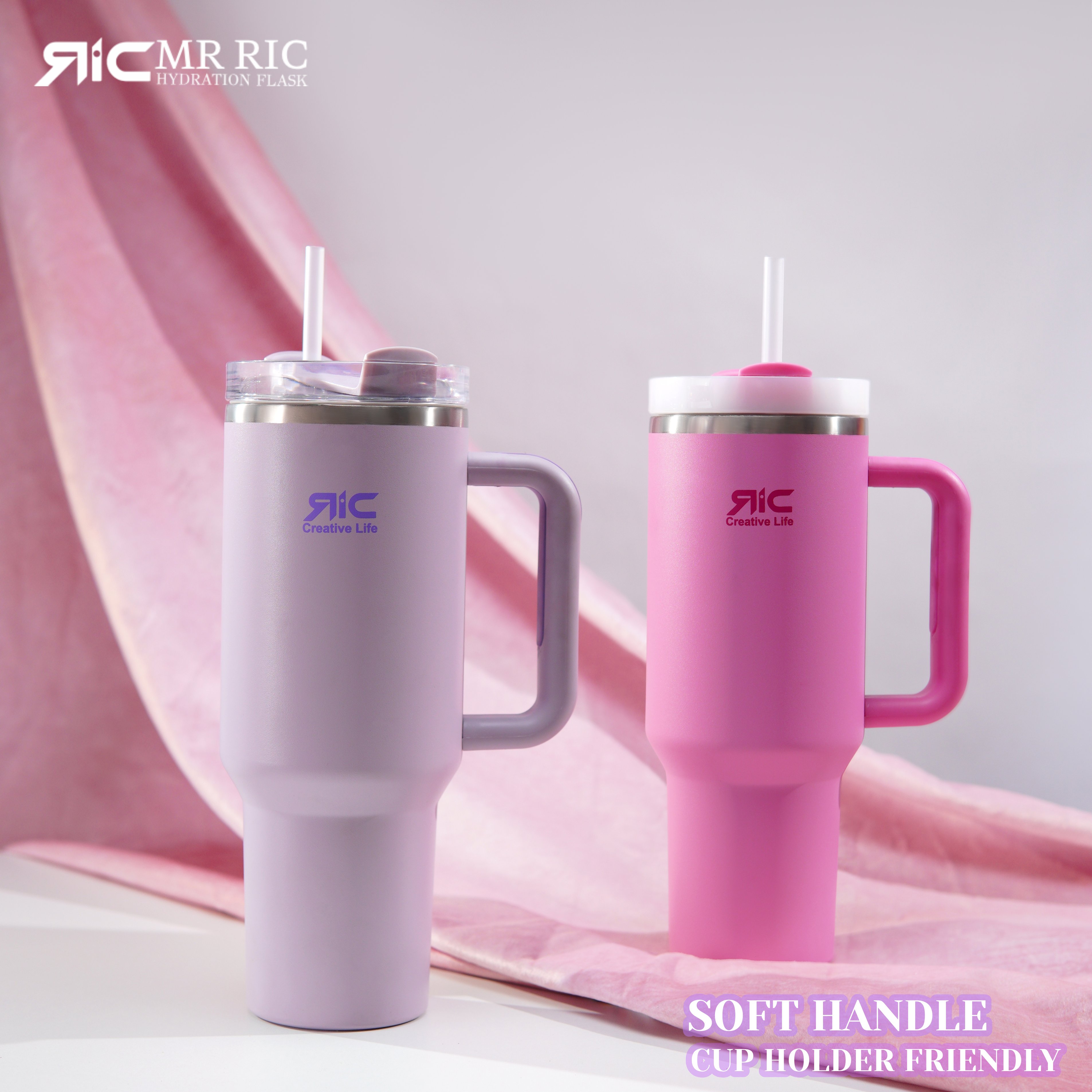 40oz Mr Ric X-Plus Sip-Smart Straw Tumbler Double Wall Insulation ...