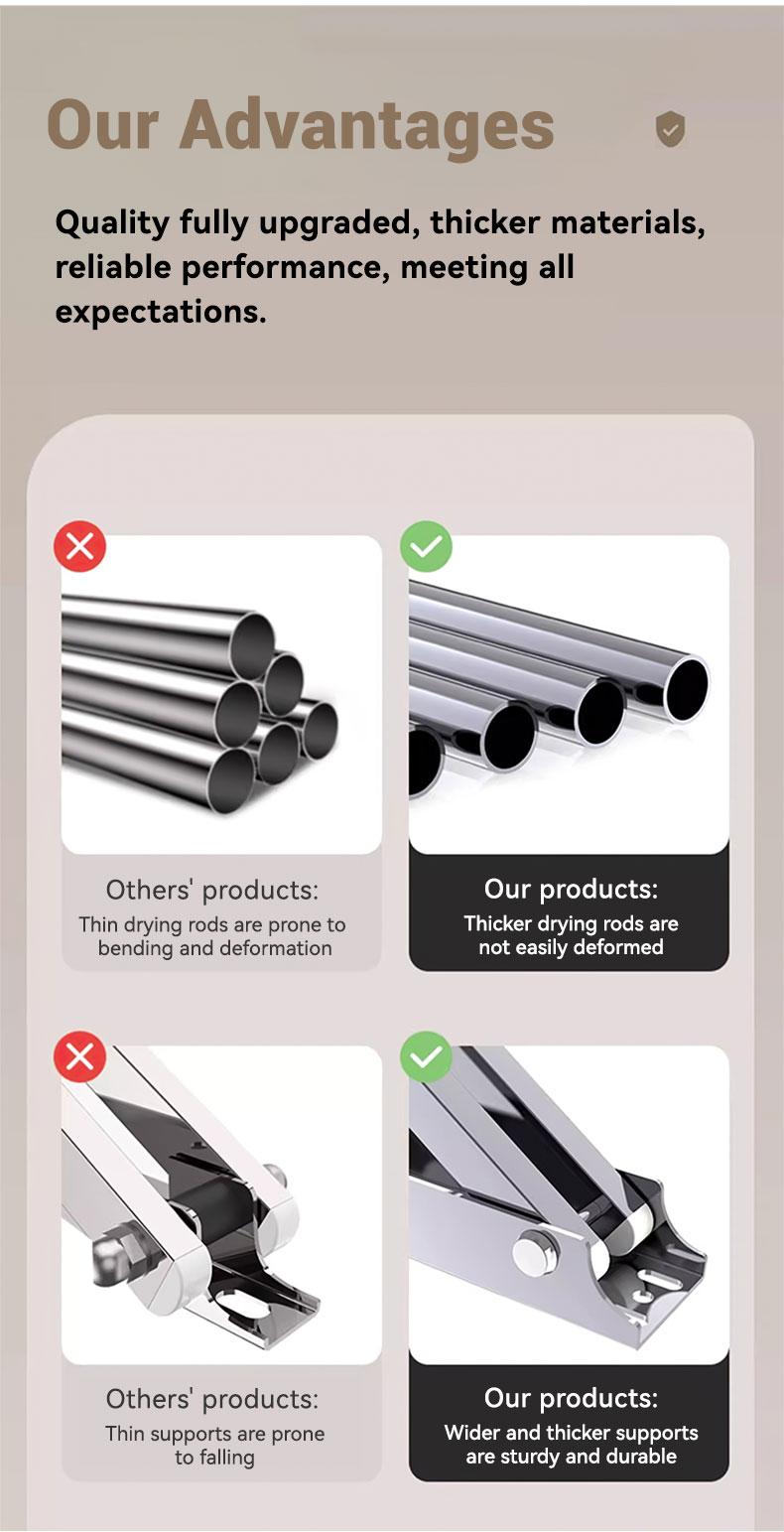 Sampayan Stainless Clothes Rack 3/4/5 Bar Clothes Rack Heavy Duty ...