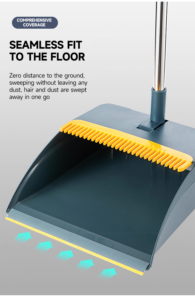 Vivid Foldable Broom Dustpan Set For Home Household Floor Cleaning Set Rotating Broom With ...