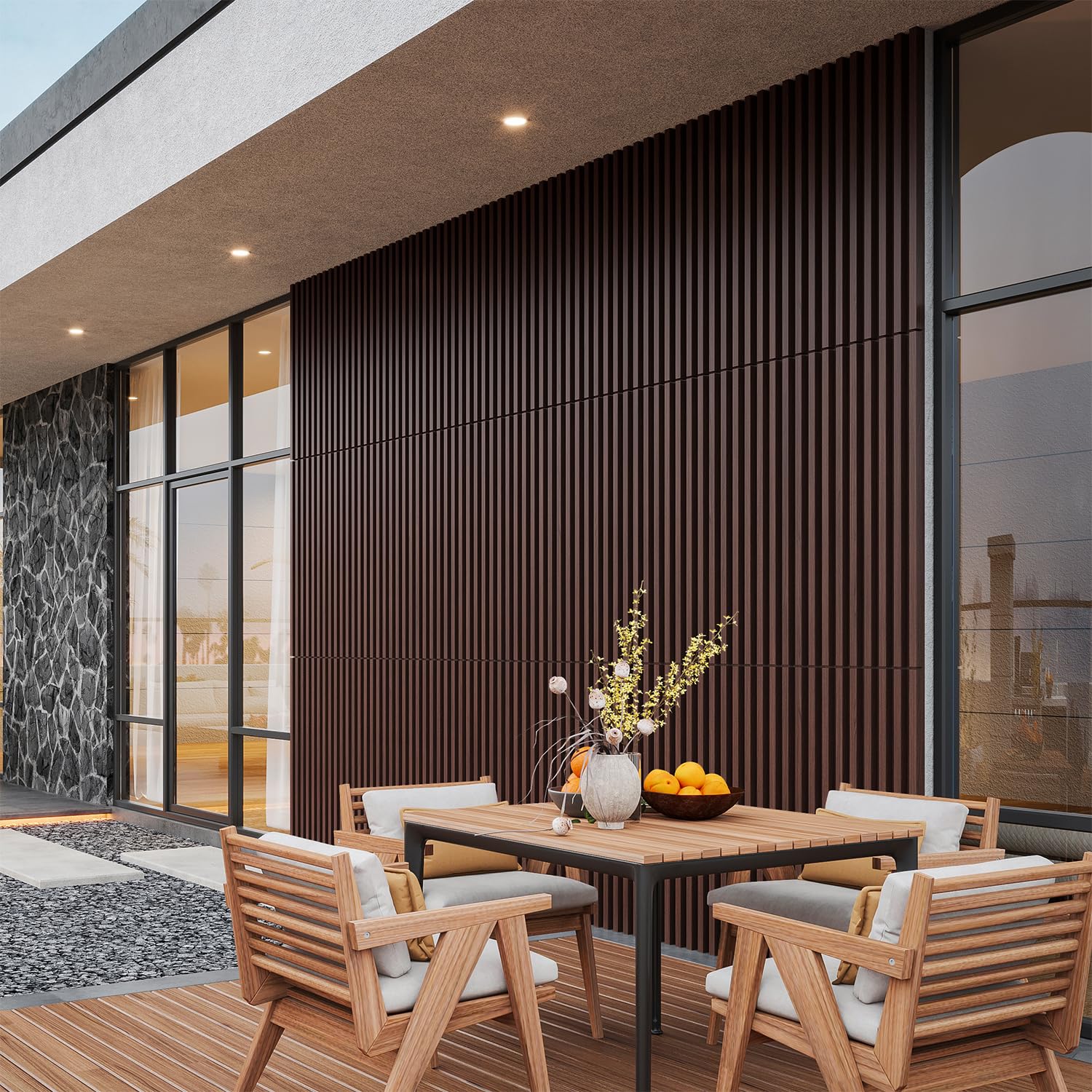 WPC Wood Wallpaper Sticker Waterproof Grille Design Ecological Board ...