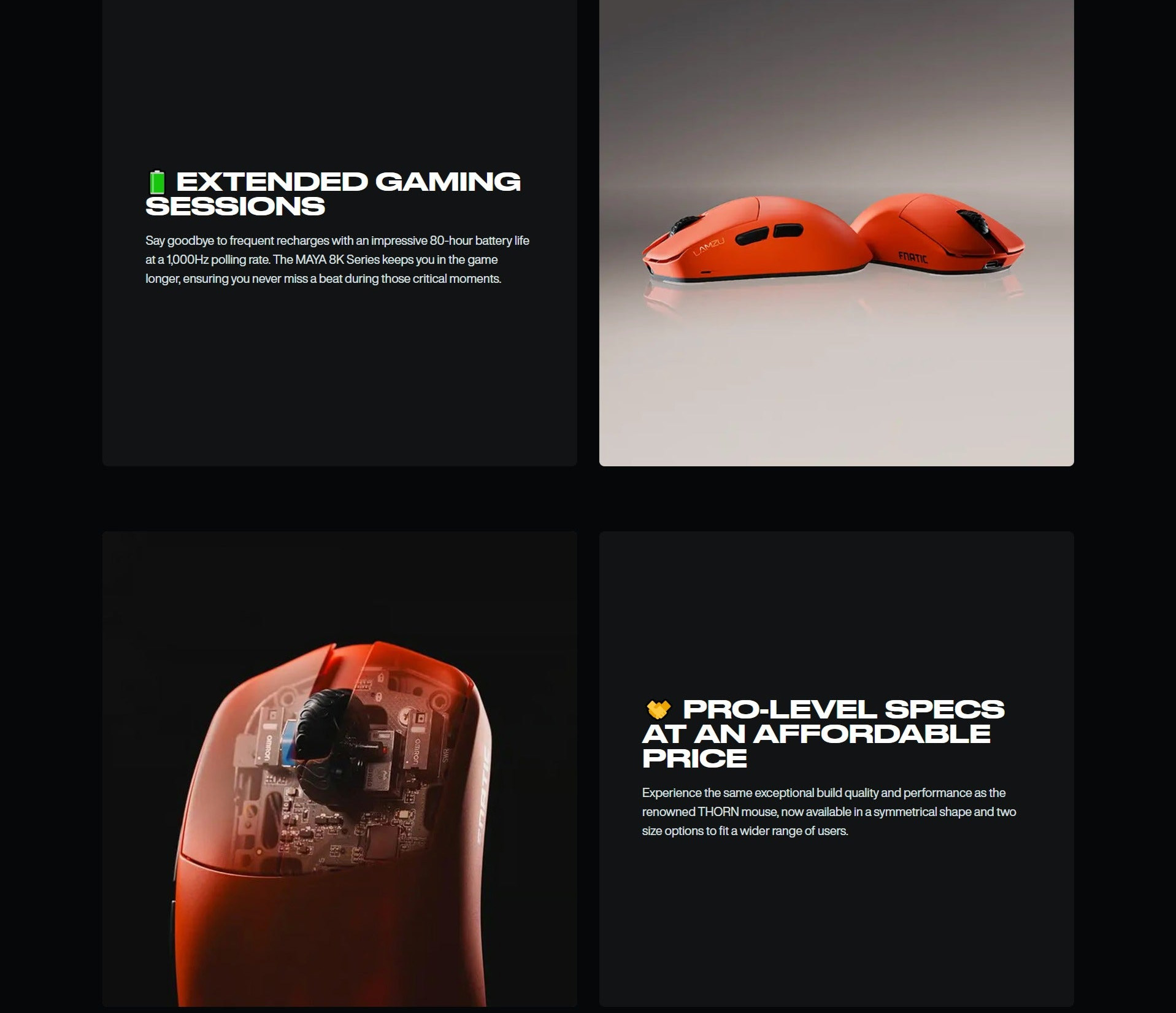 Fnatic x Lamzu MAYA X 8K Wireless Gaming Mouse Fnatic Special Edition ...