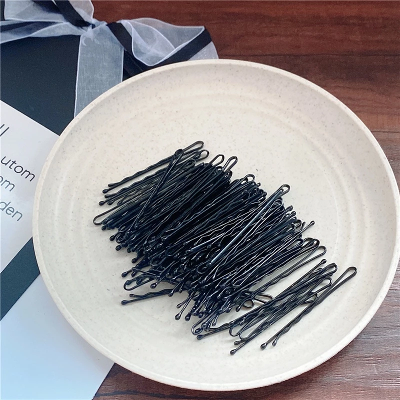 50/100 Pcs/Set Simple Flat Clip Black Hair Clip Women's Bangs Hair Clip ...