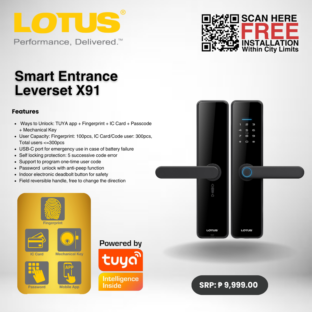 Lotus Smart Entrance Leverset X91 - Door Hardware & Locks | Smart Door ...