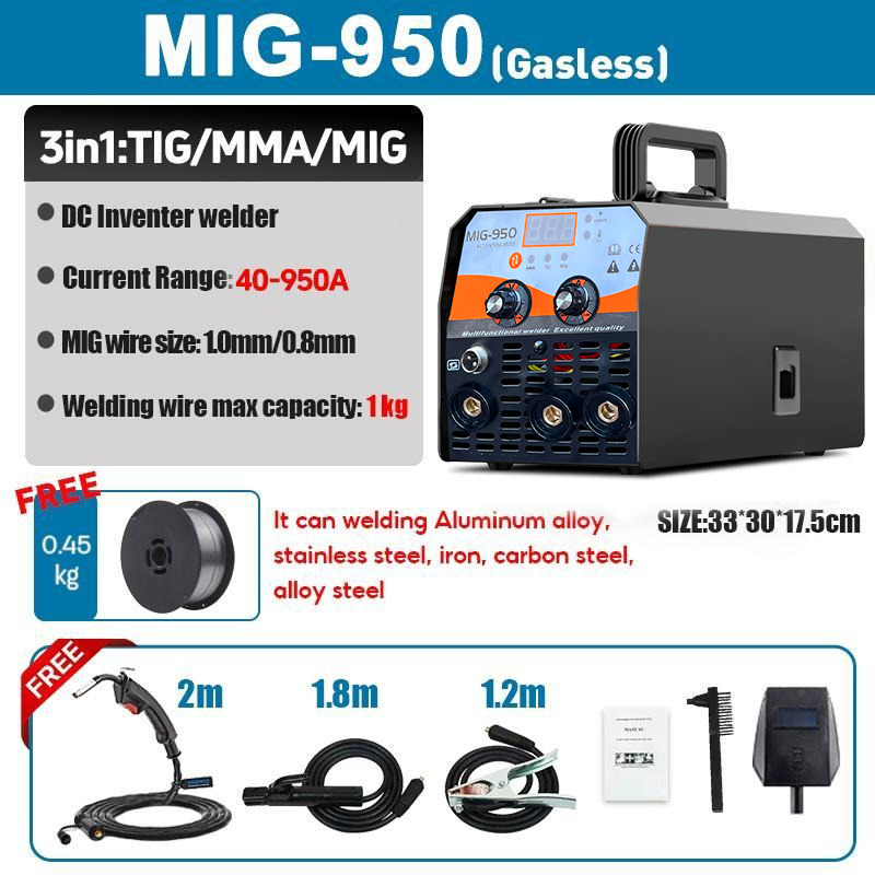 Portable Welding Machine MlG/TIG/MMA 3IN1 Gasless Inverter Welding ...