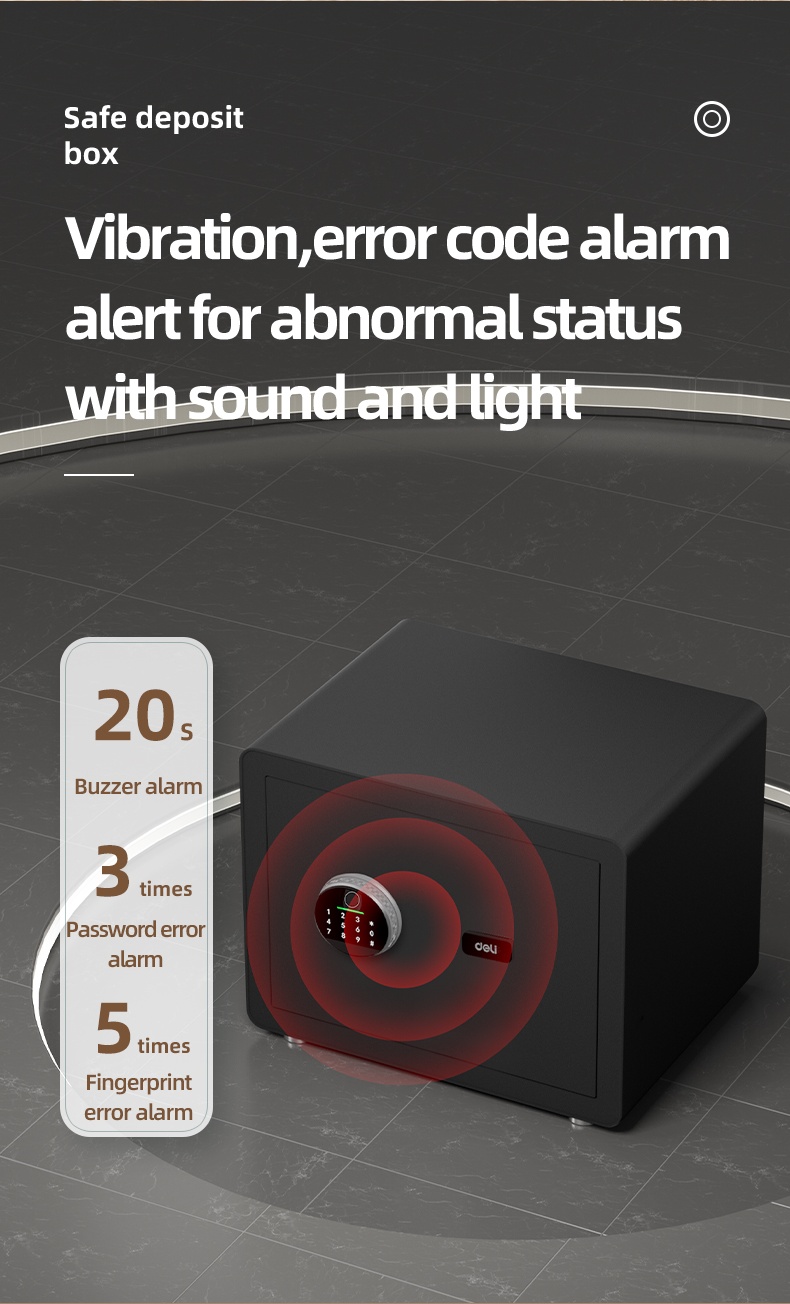 Deli Fingerprint Money Box With Lock And Key Safe Deposit Box Luxury ...