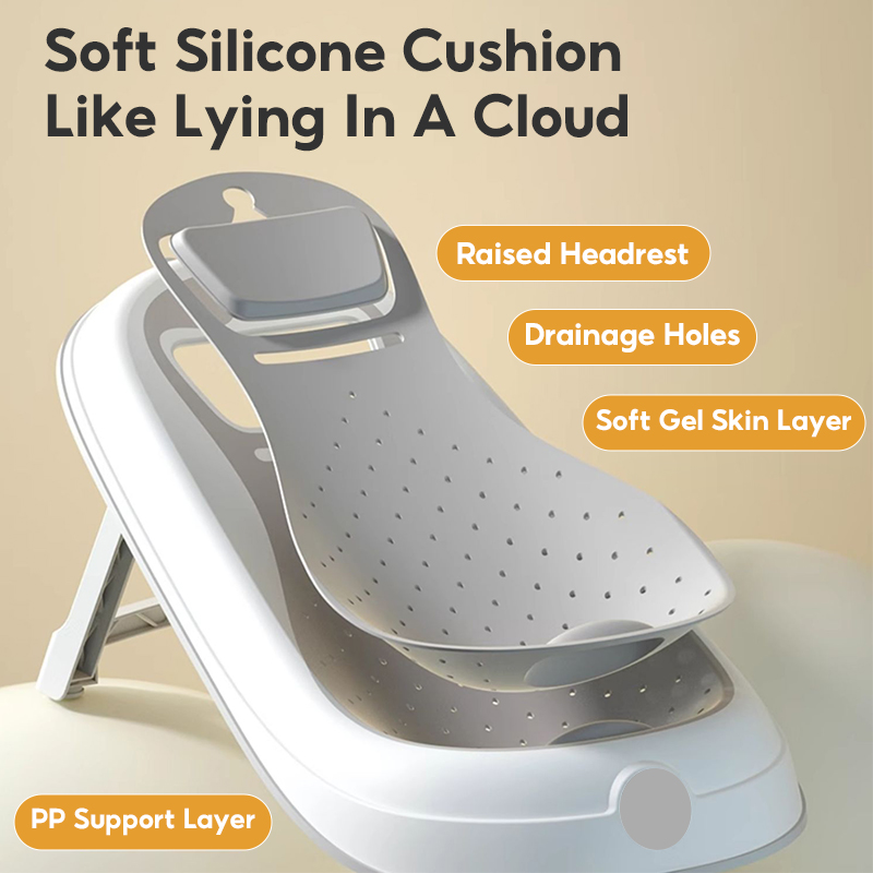 Baby Foldable Bath Tub Tack Anti-Slip Shower Bathing Bed Bathing Tubs ...