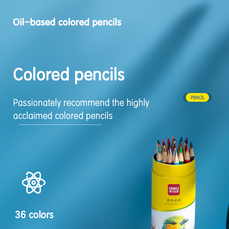 Deli 12/24/36 Colors Pencils Set Colored Pencil Student Art Drawing ...
