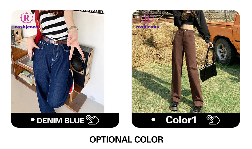 Rosh Jeans khaki baggy pants for women mom jeans high waist Wide leg ...