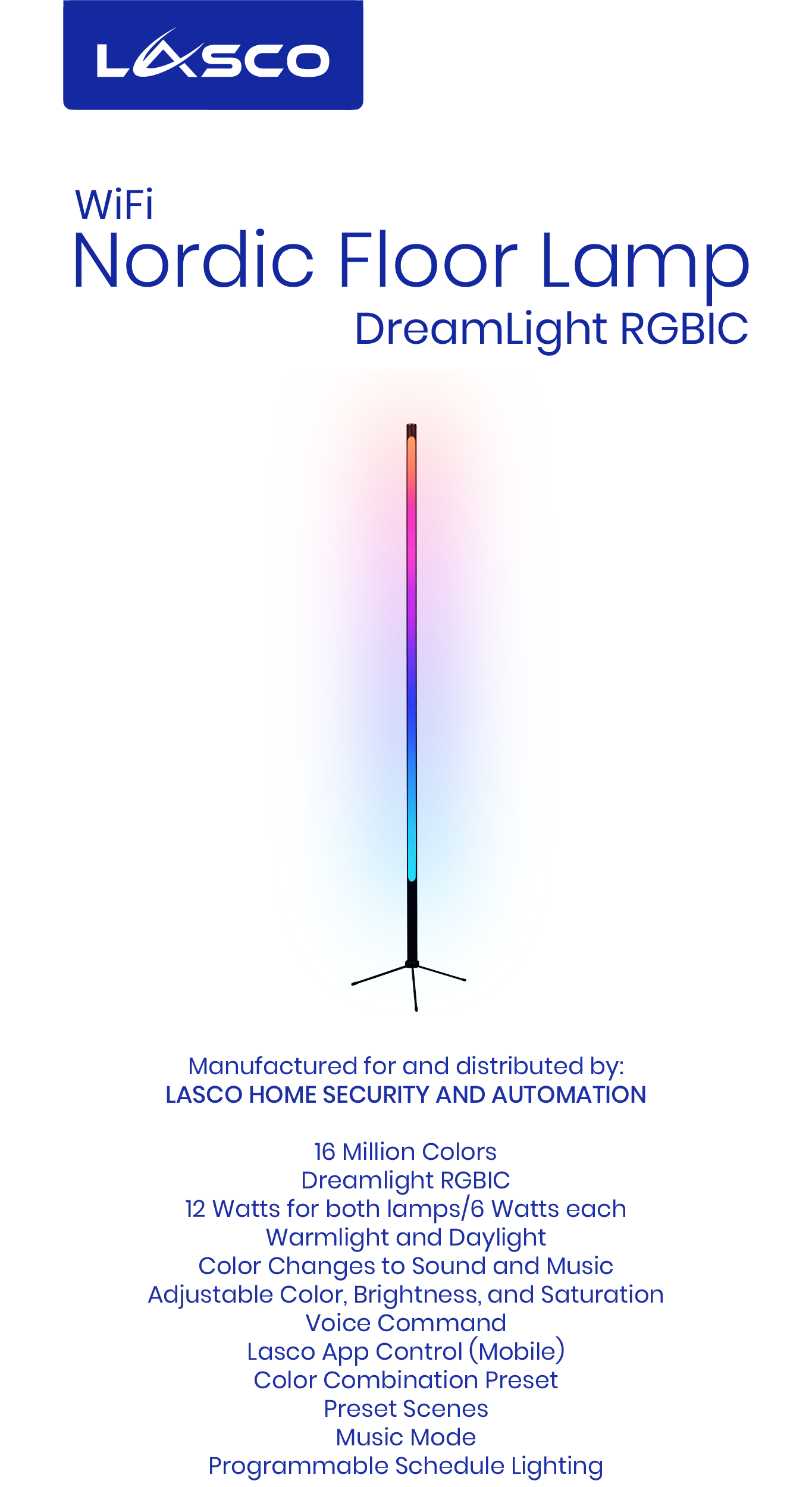 Lasco NEW RGBIC Series Smart Wifi Nordic Floor Lamp Ambient Light ...
