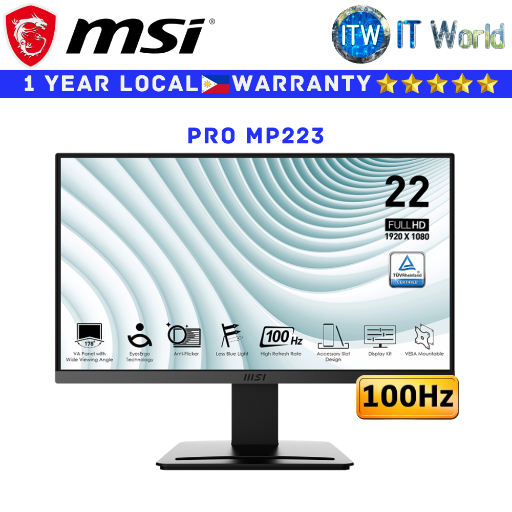 Itw | MSI Monitor Pro MP223/MP223 E2 21.45" 1920x1080 FHD / 100Hz / VA ...