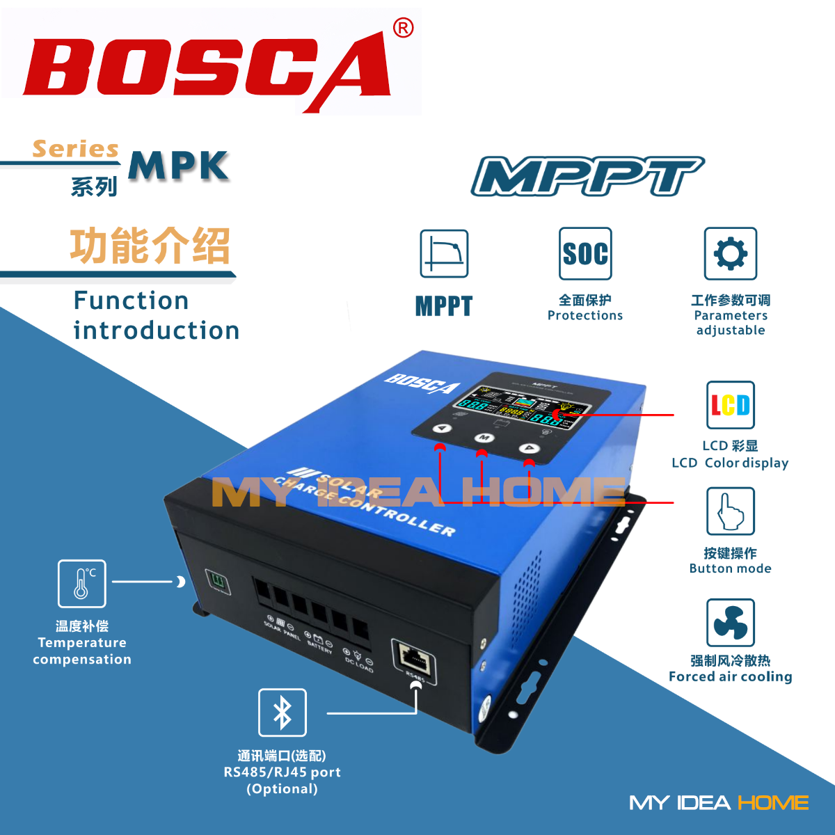 BOSCA MPPT 12V/24V/36V/48V AUTO Solar Charge Controller 30A/40A/60A/80A ...