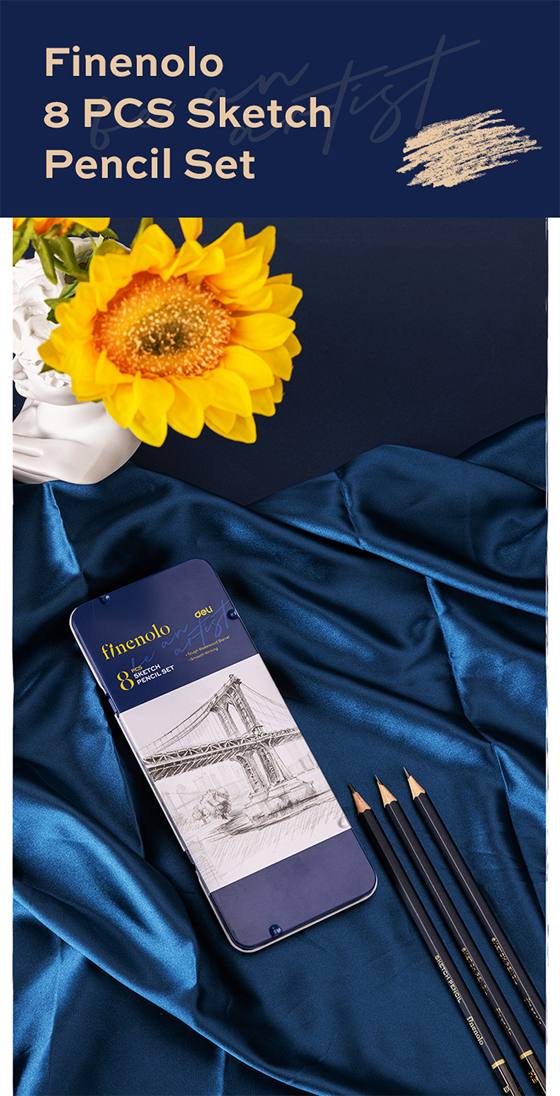 Deli Finenolo 8 Piece Sketch Pencil Set C26 | Shopee Philippines