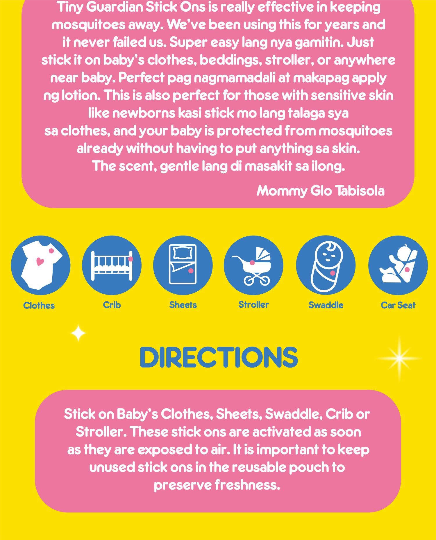 Tiny Buds Guardian Stick Ons Gentle Citronella and Lemon Scent (24 Stickers) Set of 3 | Shopee ...